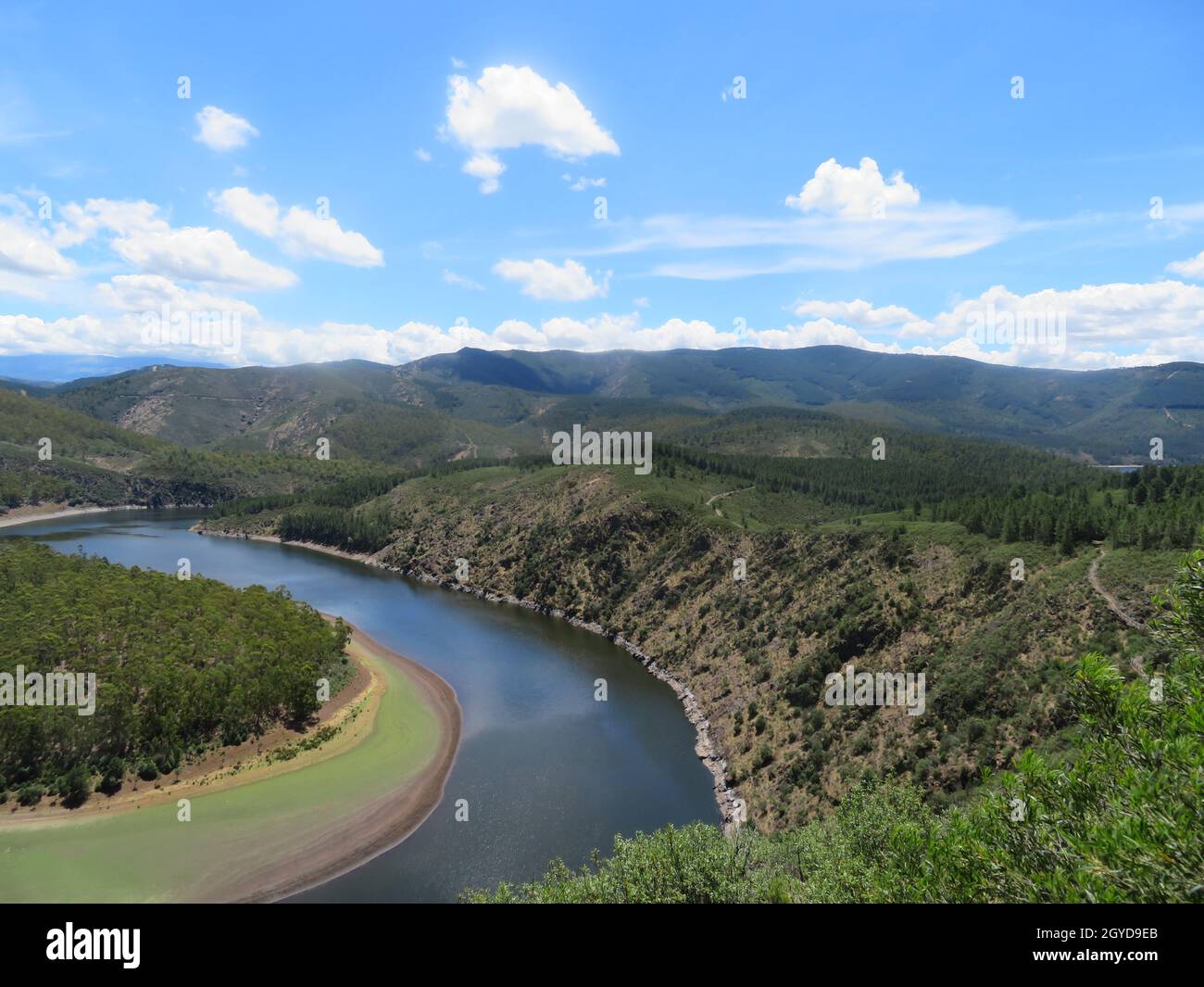 beautiful meander river curves water landscape nature amplitude Stock ...