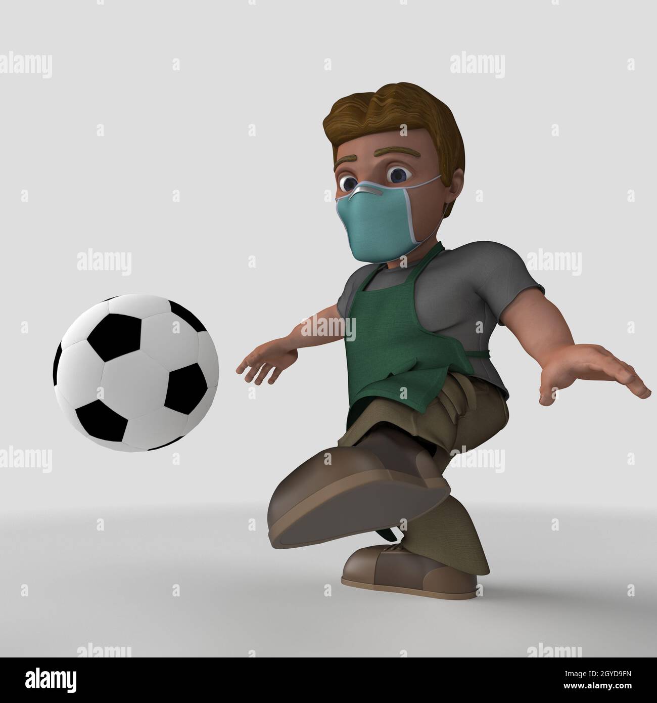 3D Render of Cartoon Shop Keeper Character Stock Photo - Alamy