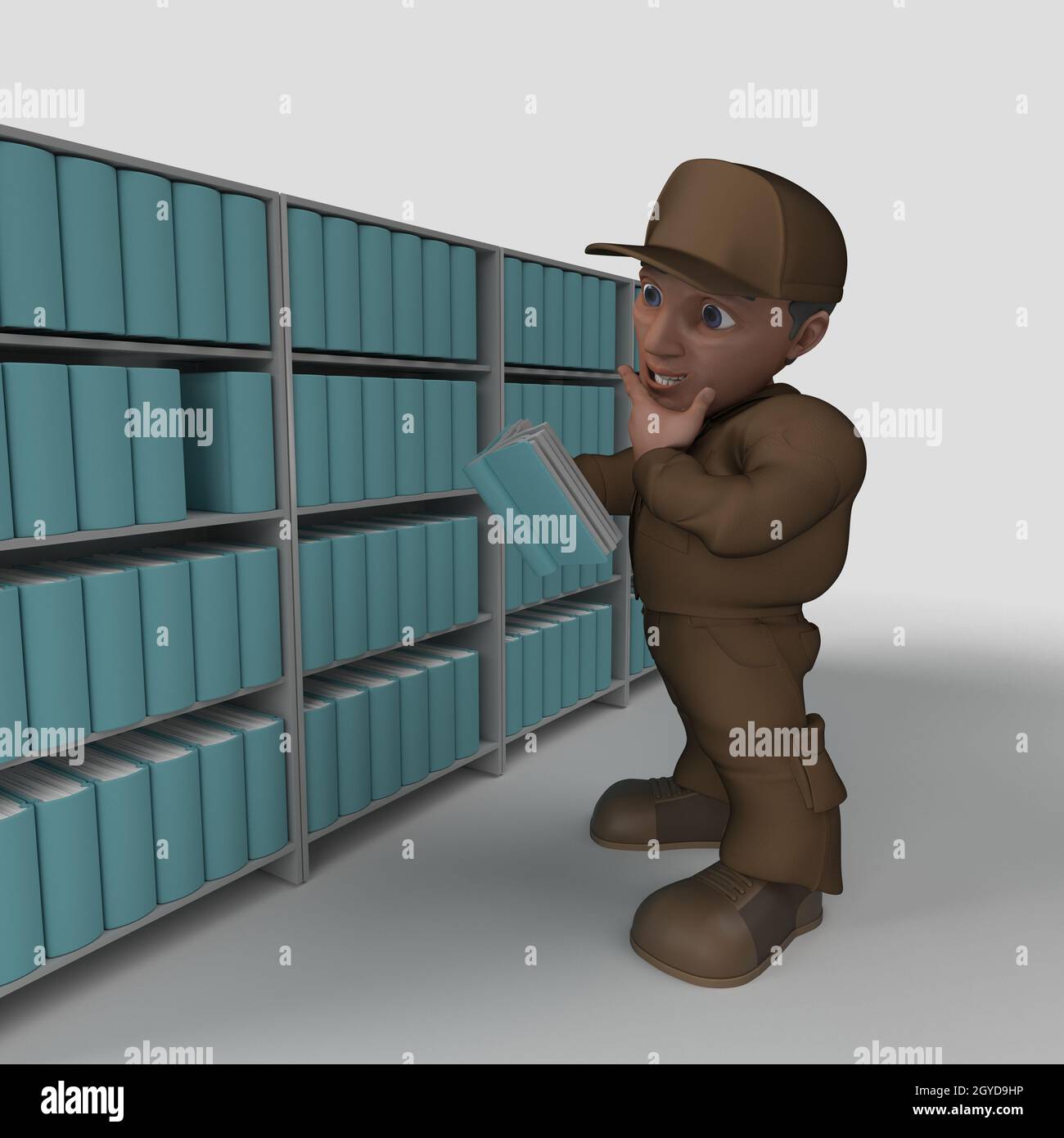 3D Render of Cartoon Delivery Driver Stock Photo - Alamy