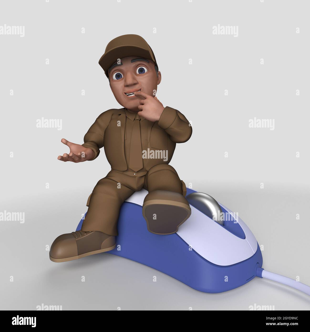 3D Render of Cartoon Delivery Driver Stock Photo - Alamy
