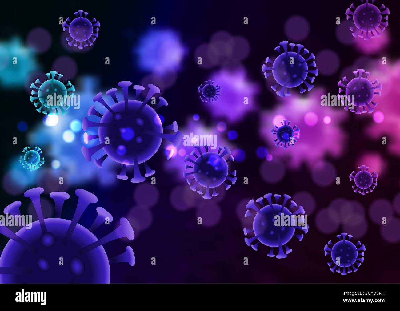 Covid 19 medical background with abstract virus cells Stock Photo - Alamy