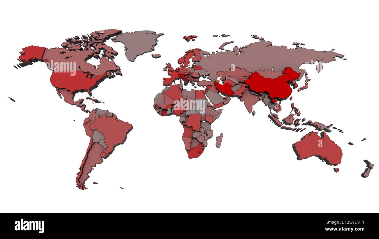 3d render of Covid19 pandemic map Stock Photo - Alamy