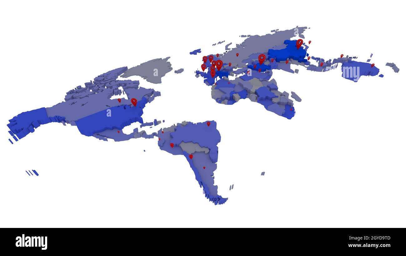 3d render of Covid19 pandemic map Stock Photo - Alamy