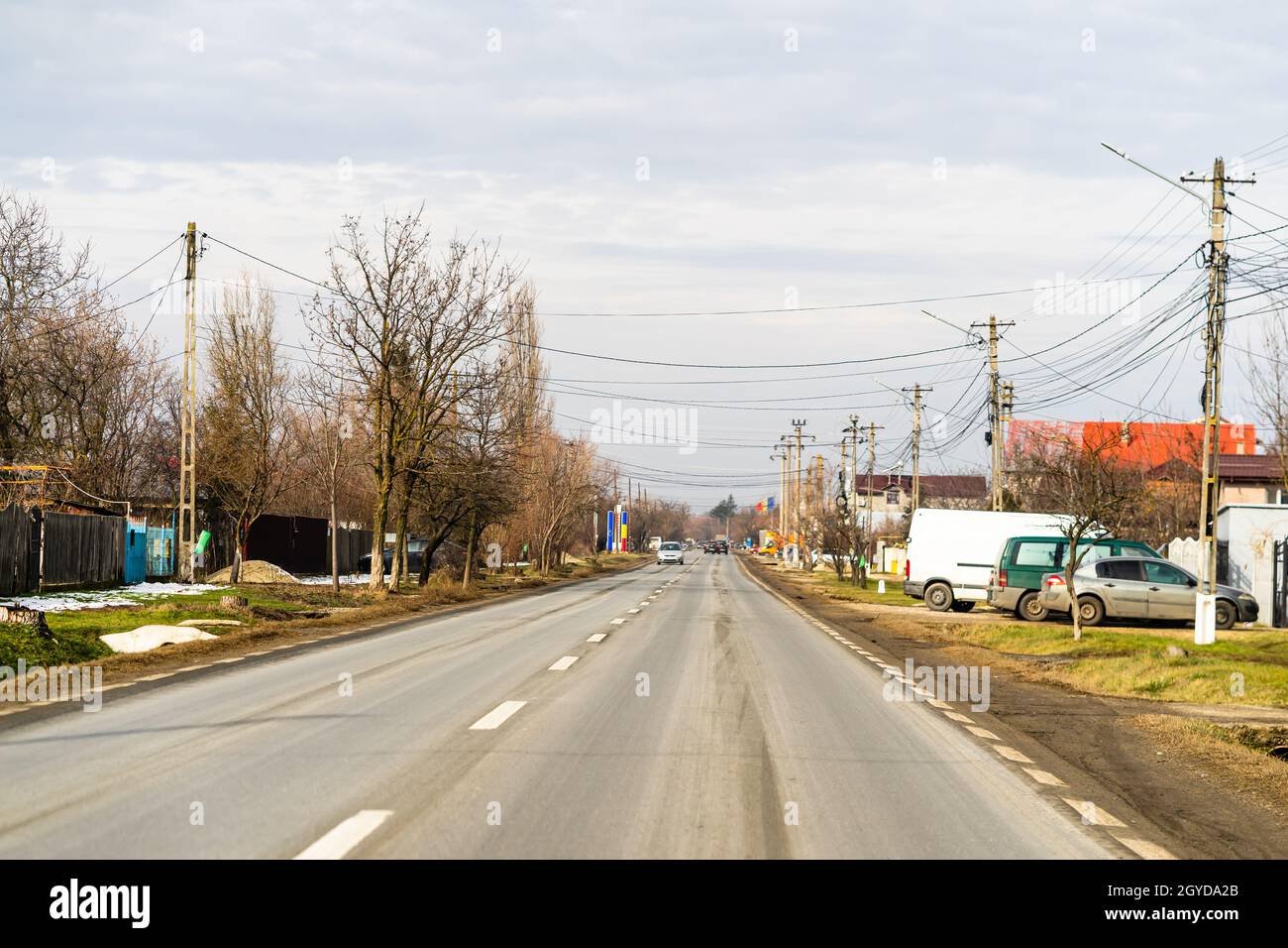 Cars on the road in traffic in Targoviste, Romania, 2021 Stock Photo ...