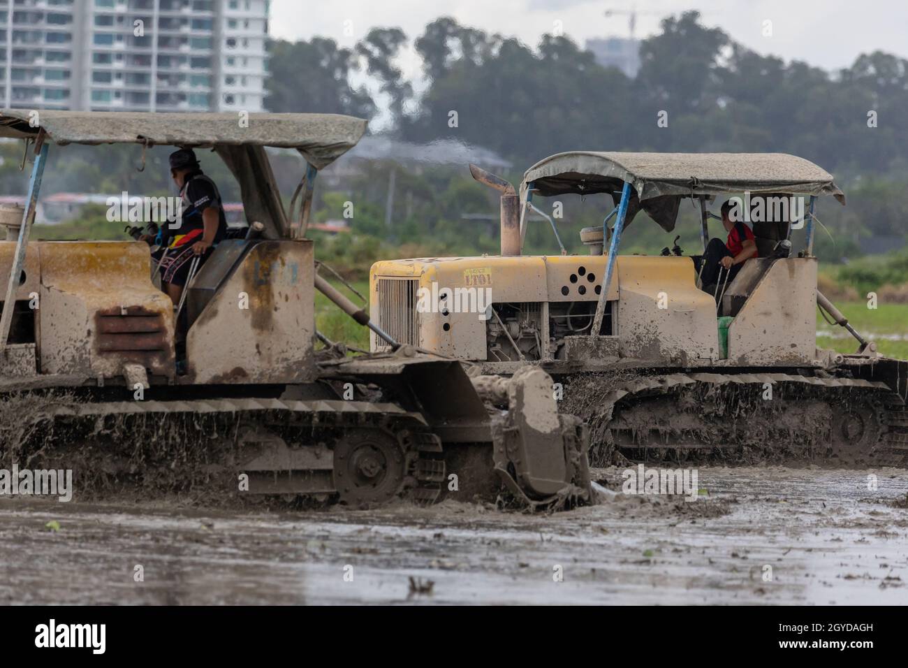 Indian farmer ploughing field tractor hi-res stock photography and ...
