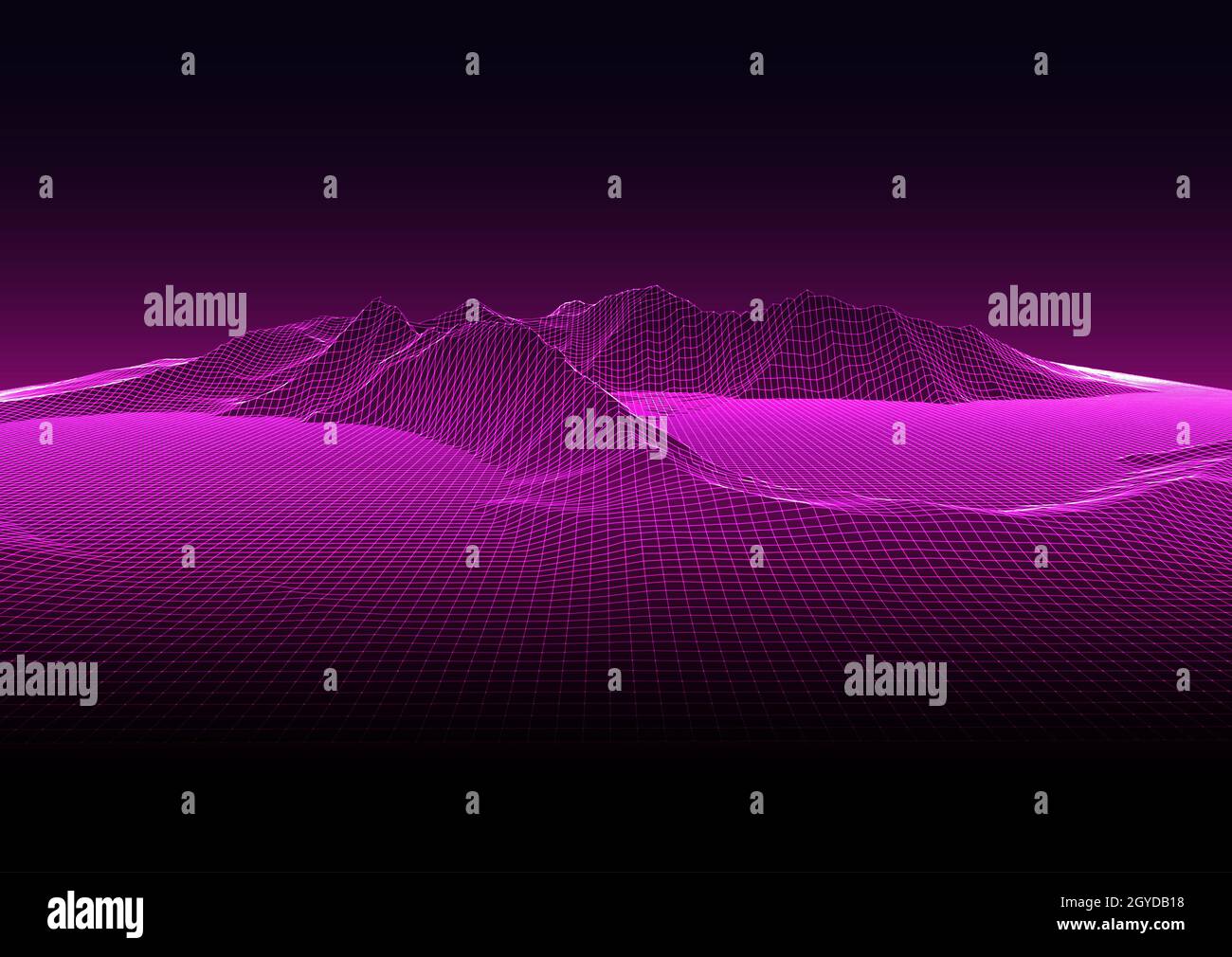 Modern 3D style background with techno wireframe landscape design Stock ...