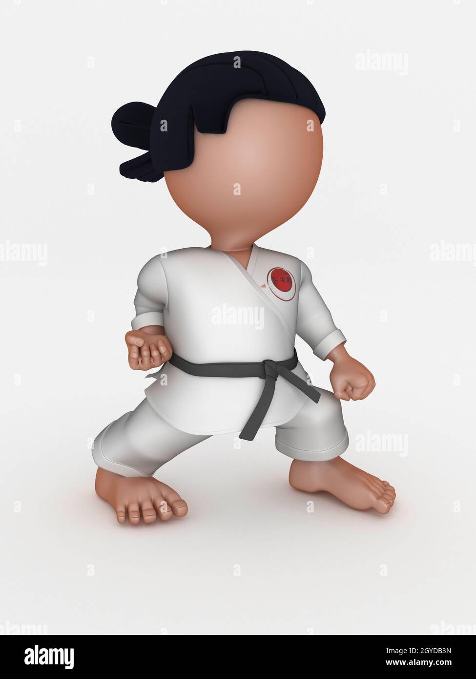 3d Render of Karate Martial Arts Cartoon Character Stock Photo - Alamy
