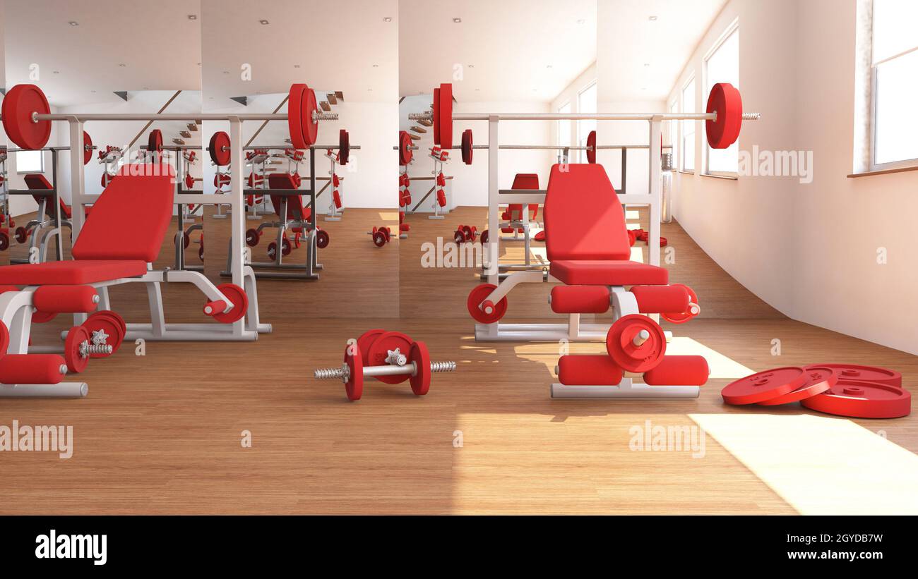 3D Render of a Interior view of a Gym Stock Photo - Alamy