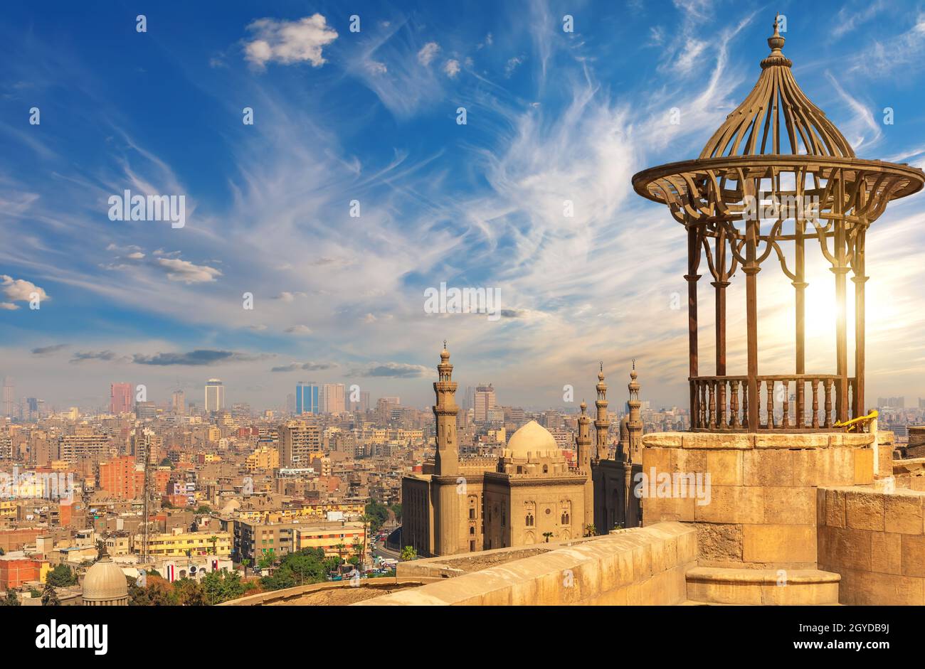 The Mosque-Madrassa of Sultan Hassan, view from the Old pavilion on the ...