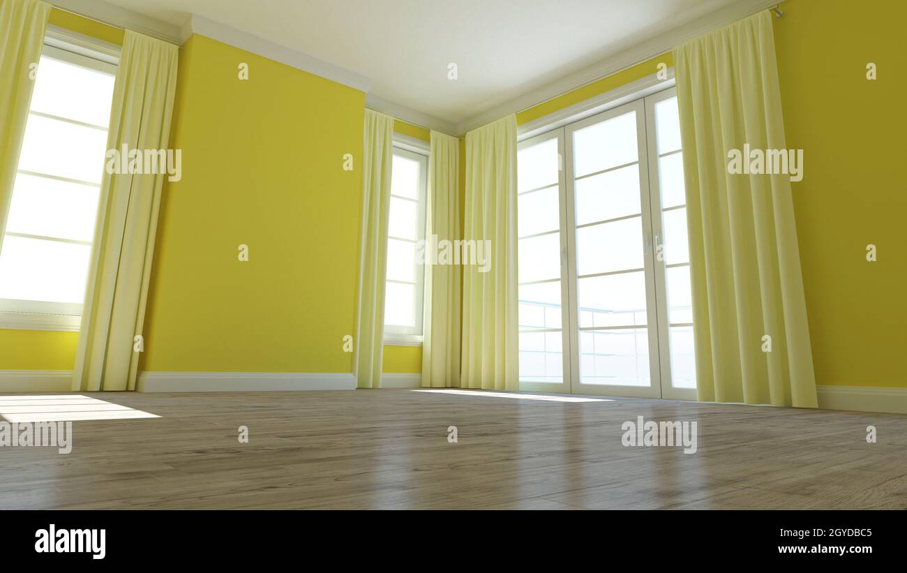 3D render of an empty room Stock Photo - Alamy