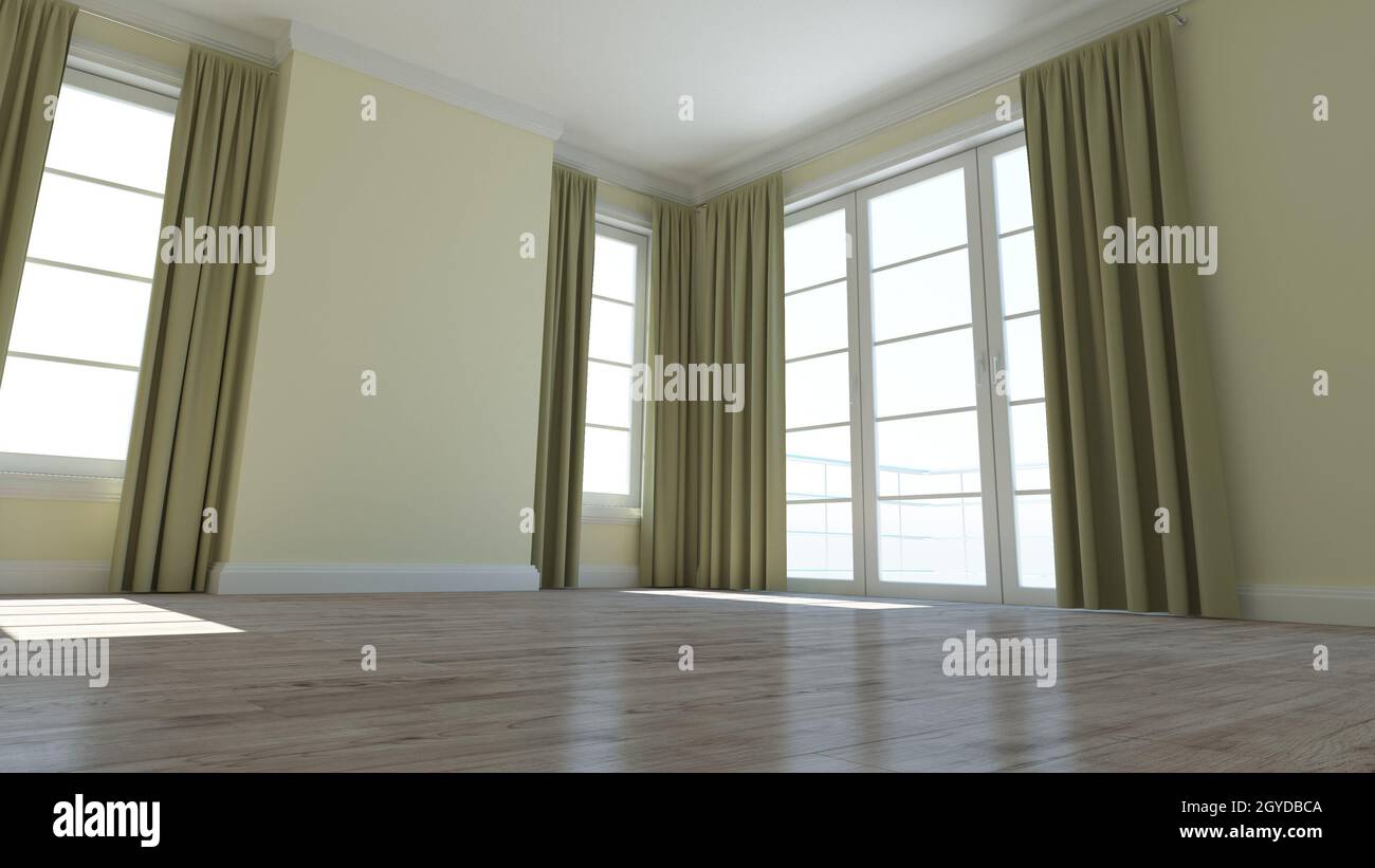 3D render of an empty room Stock Photo - Alamy