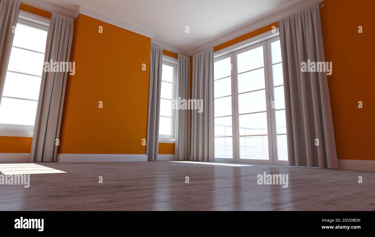 3D render of an empty room Stock Photo - Alamy