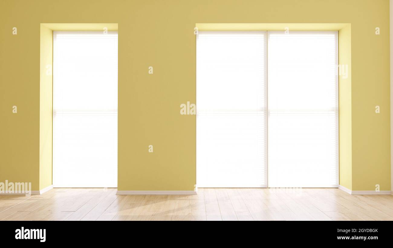 Render of 3D Contemporary Empty Room Stock Photo - Alamy