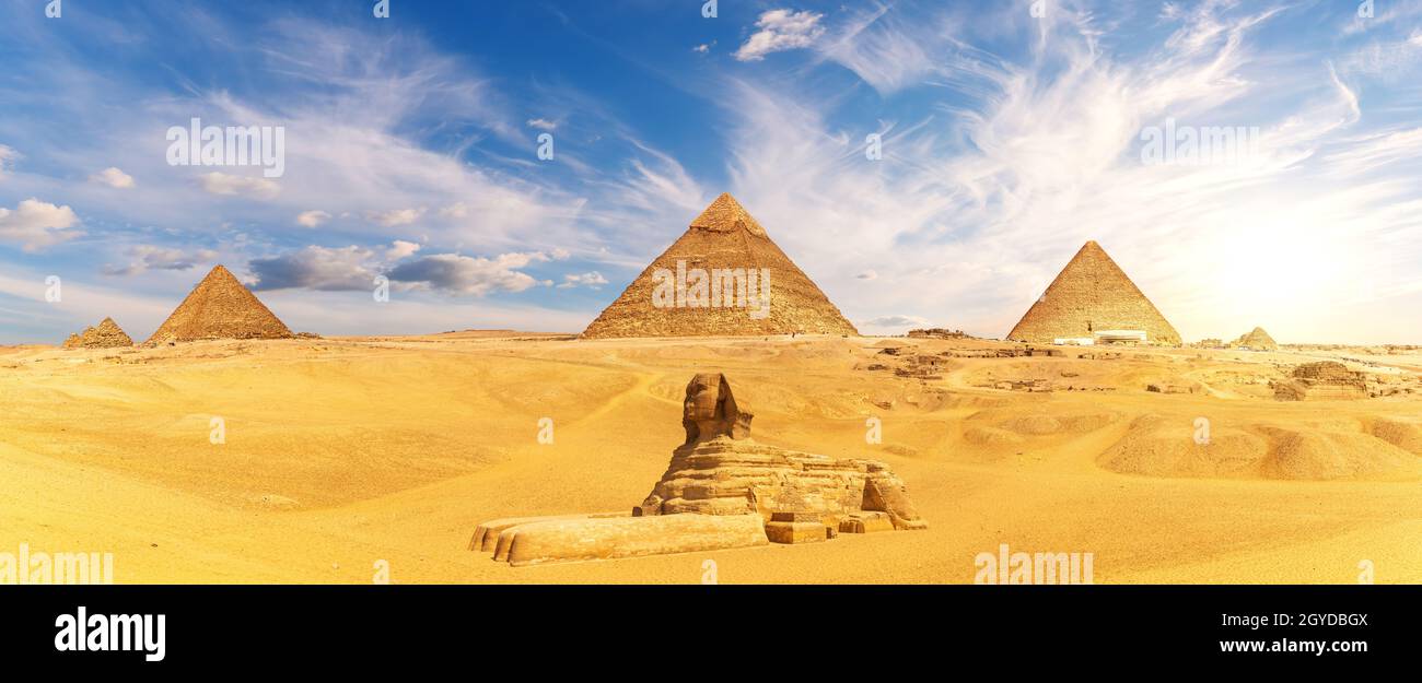 The Great Sphinx by the Egypt Piramid Complex, famous Wonder of the ...