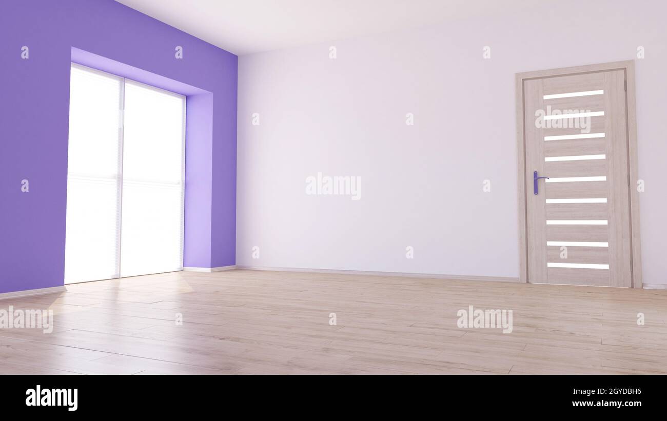 Render of 3D Contemporary Empty Room Stock Photo - Alamy