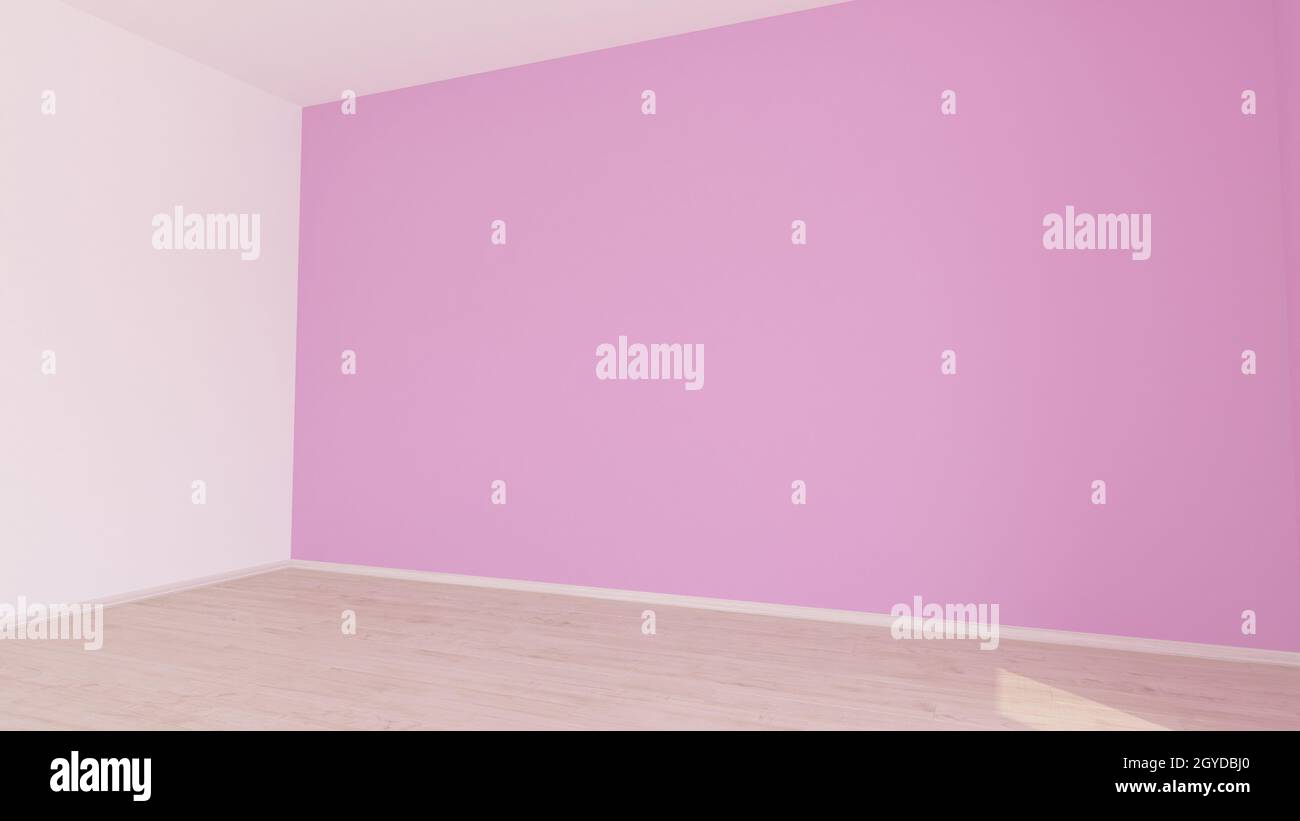 Render of 3D Contemporary Empty Room Stock Photo - Alamy