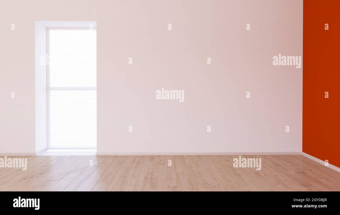 Render of 3D Contemporary Empty Room Stock Photo - Alamy