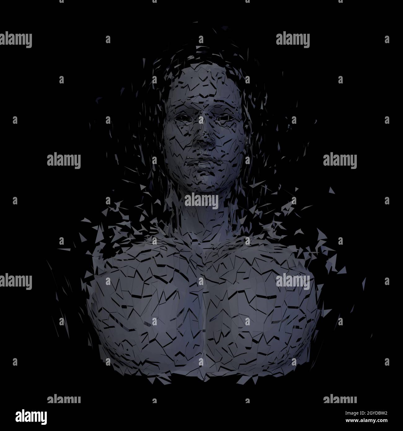 3d render of Abstract polygonal human face Stock Photo - Alamy