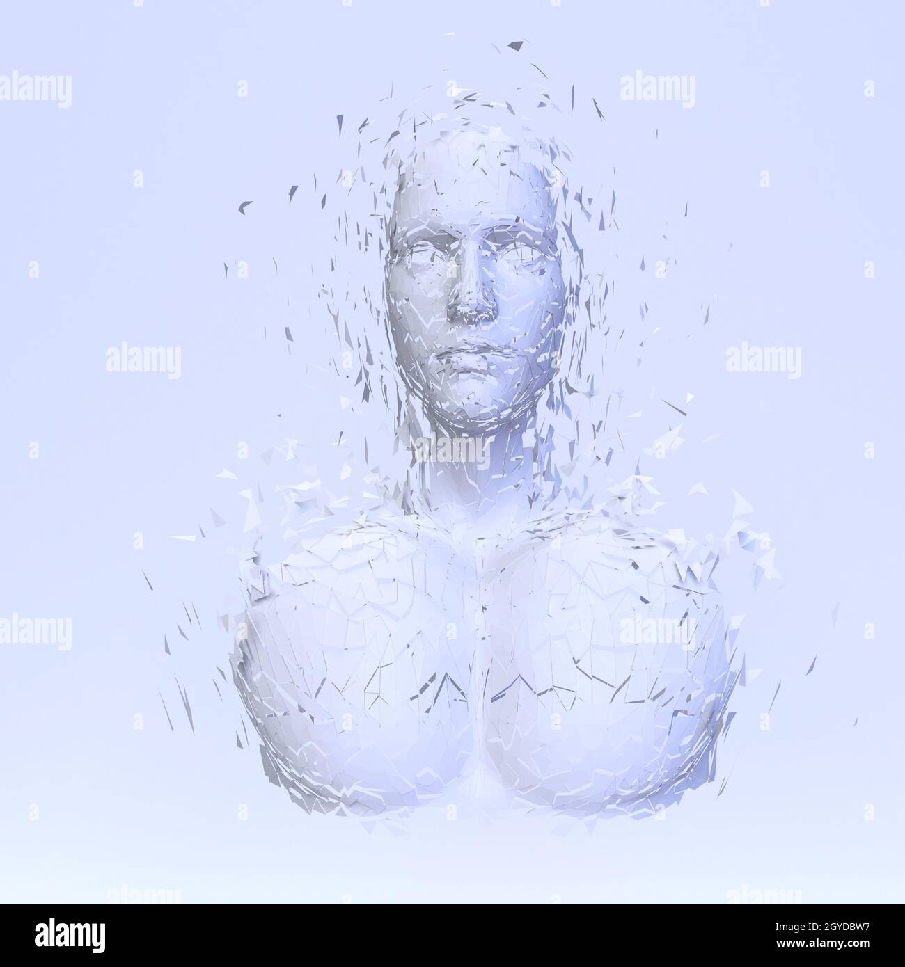 3d render of Abstract polygonal human face Stock Photo - Alamy