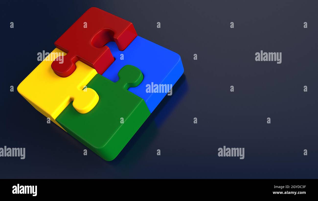 3D render of a jigsaw puzzle Stock Photo - Alamy
