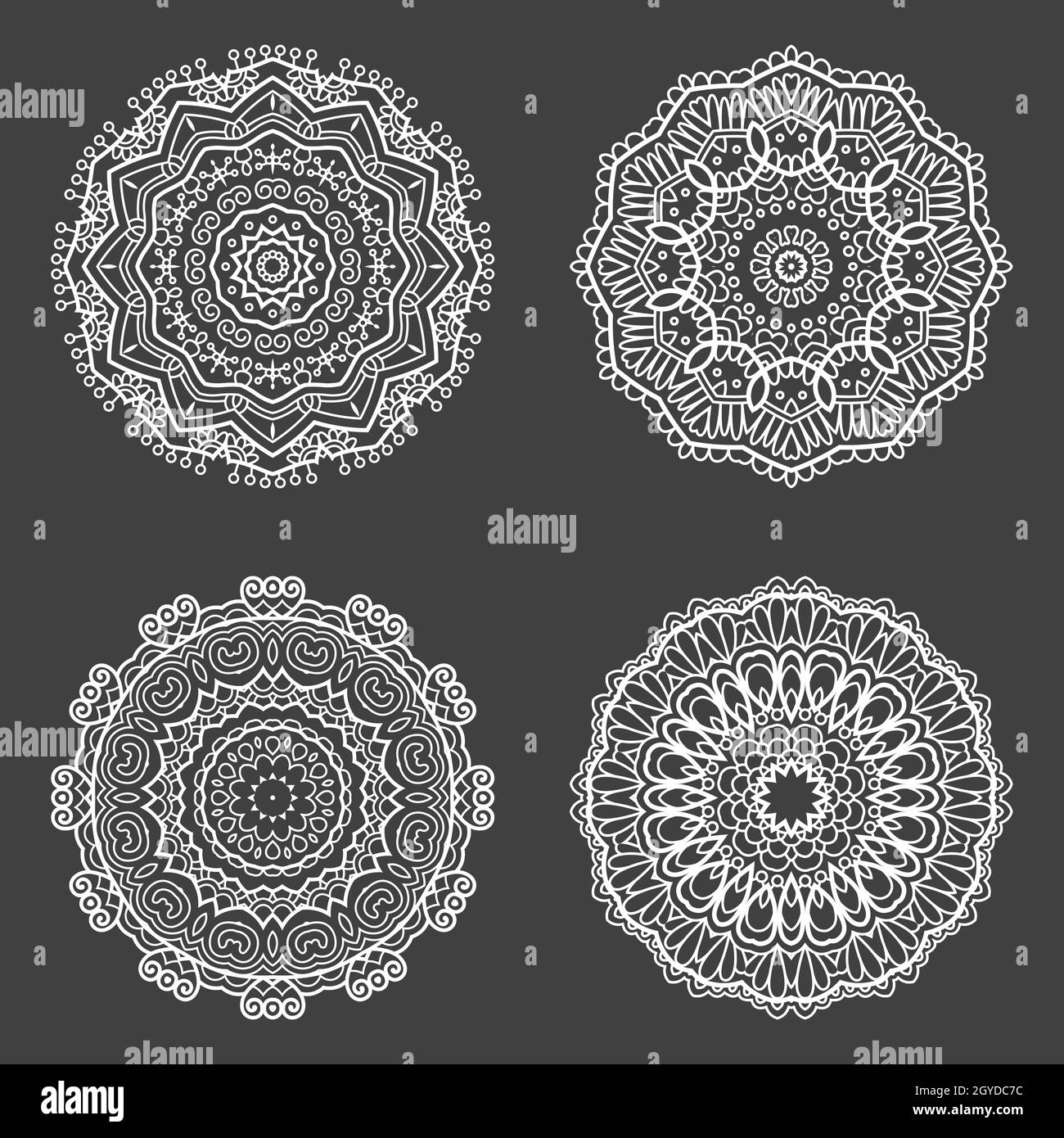 Collection of four decorative mandala design Stock Photo - Alamy