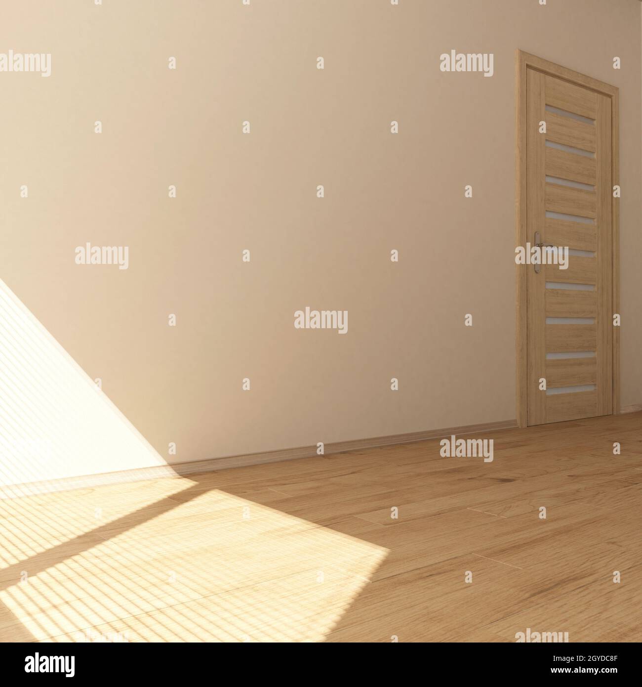 Render of 3D Contemporary Empty Room Stock Photo - Alamy