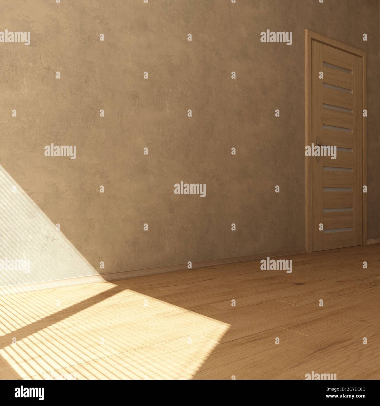 Render of 3D Contemporary Empty Room Stock Photo - Alamy