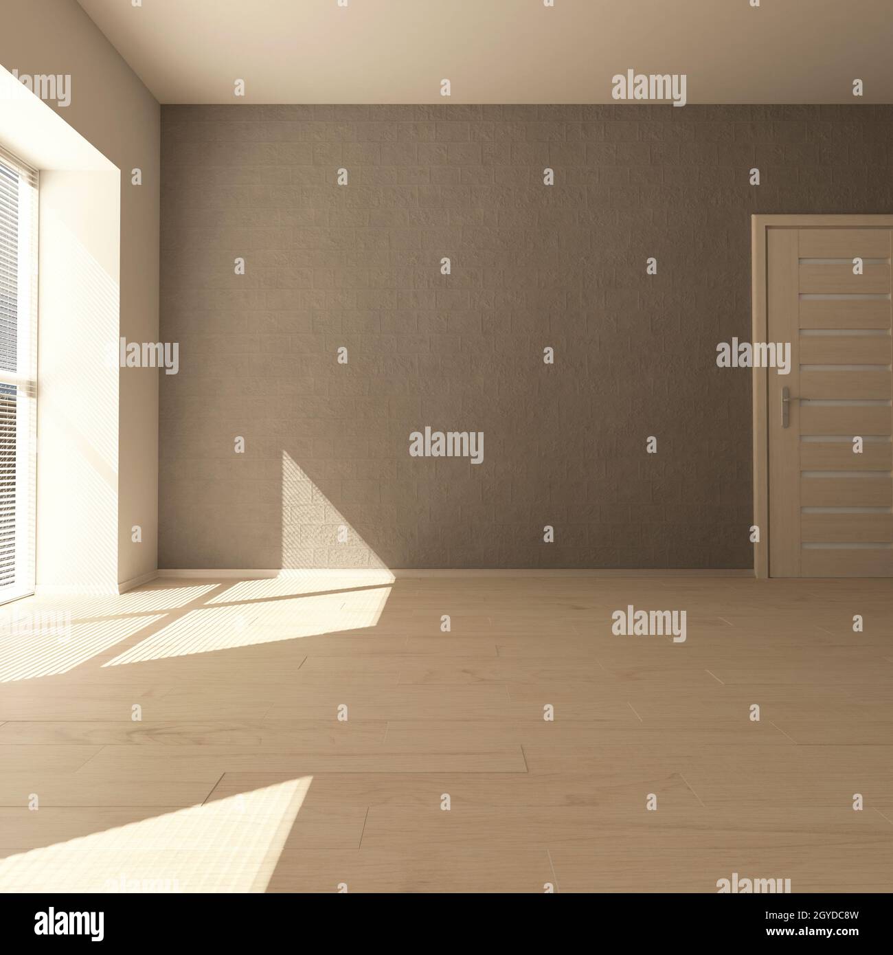 Render of 3D Contemporary Empty Room Stock Photo - Alamy