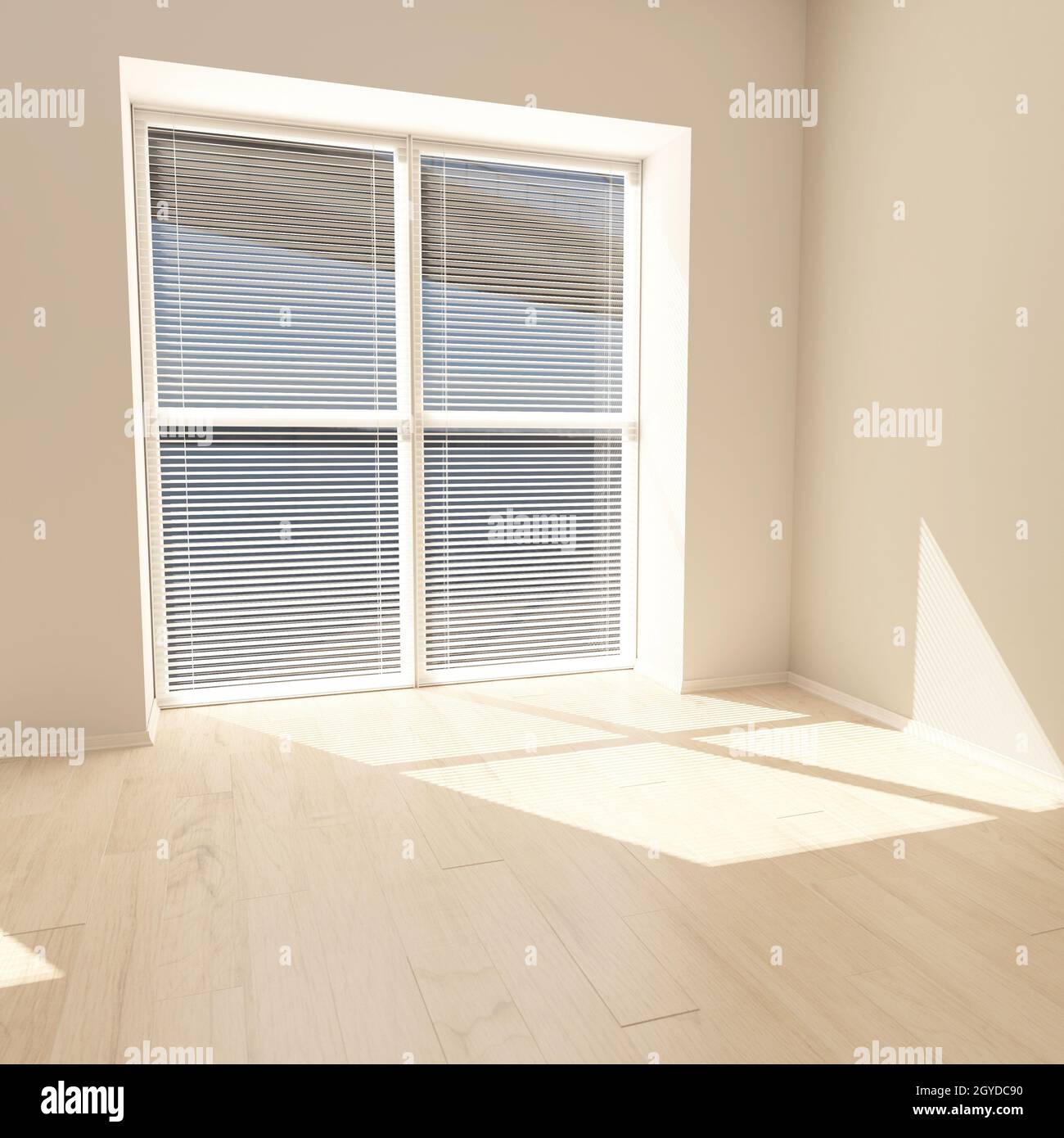 Render of 3D Contemporary Empty Room Stock Photo - Alamy