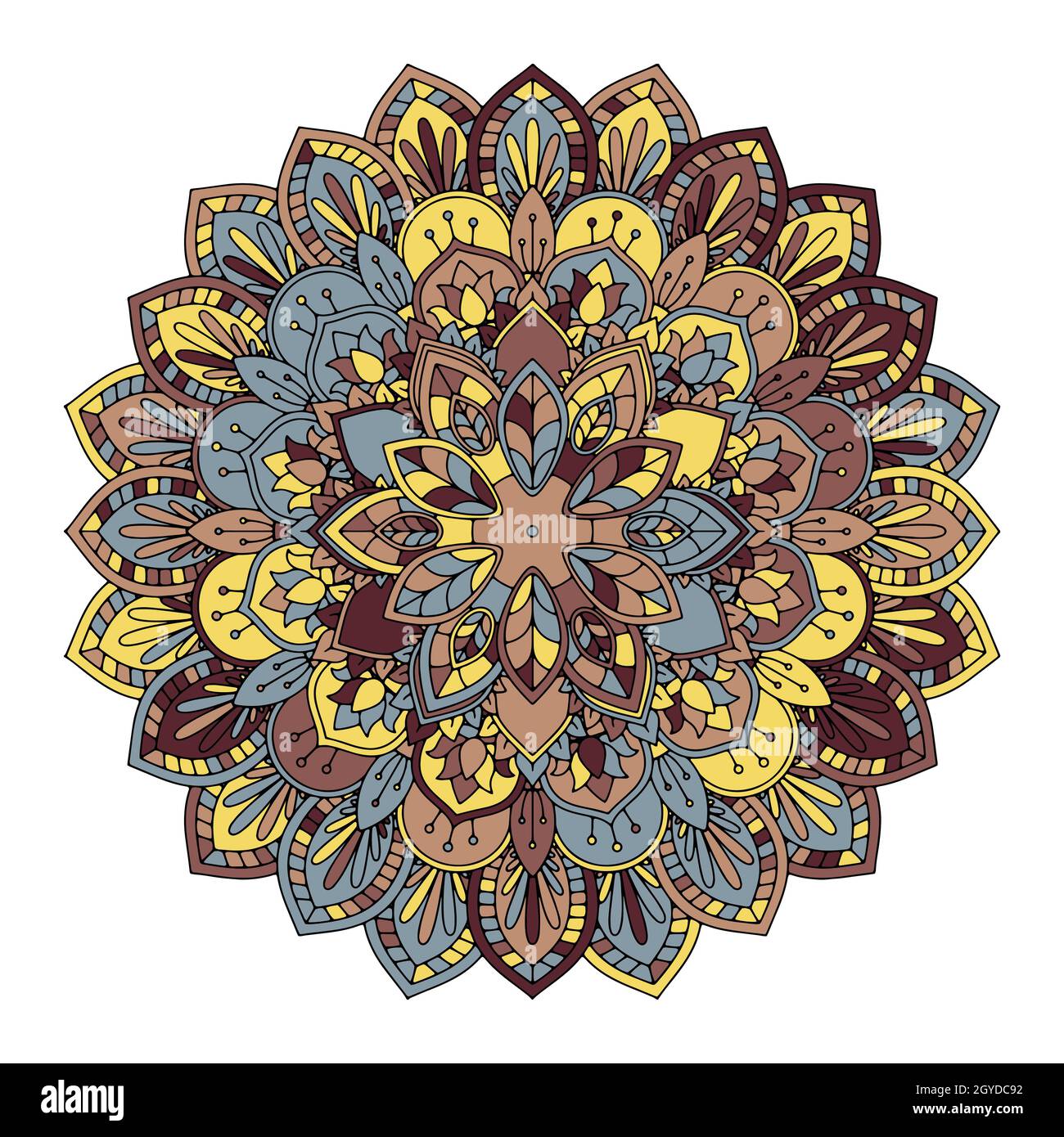 Decorative background with a colourful mandala design Stock Photo - Alamy