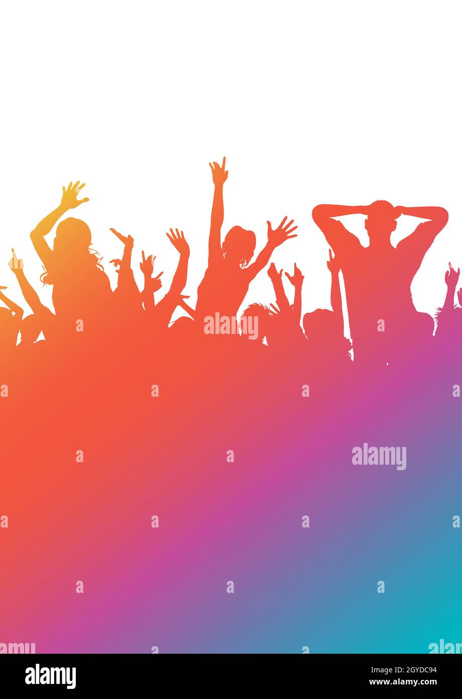 Silhouette of a party crowd with a gradient overlay Stock Photo - Alamy