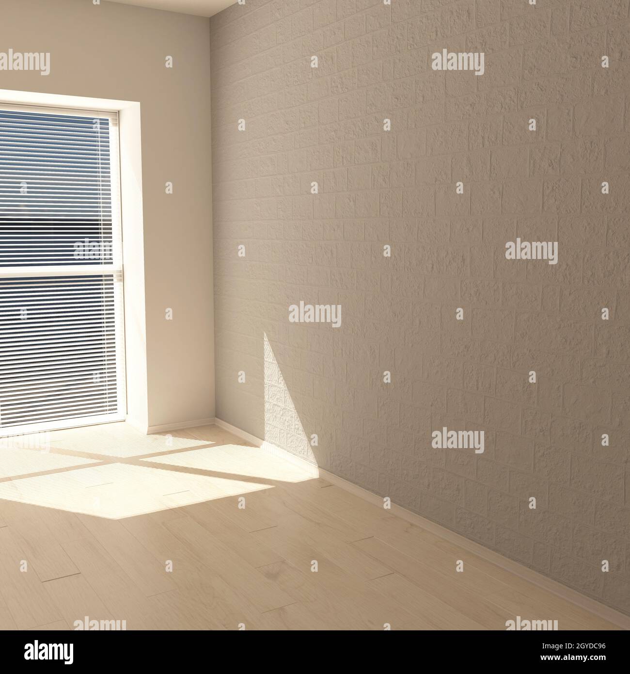 Render of 3D Contemporary Empty Room Stock Photo - Alamy