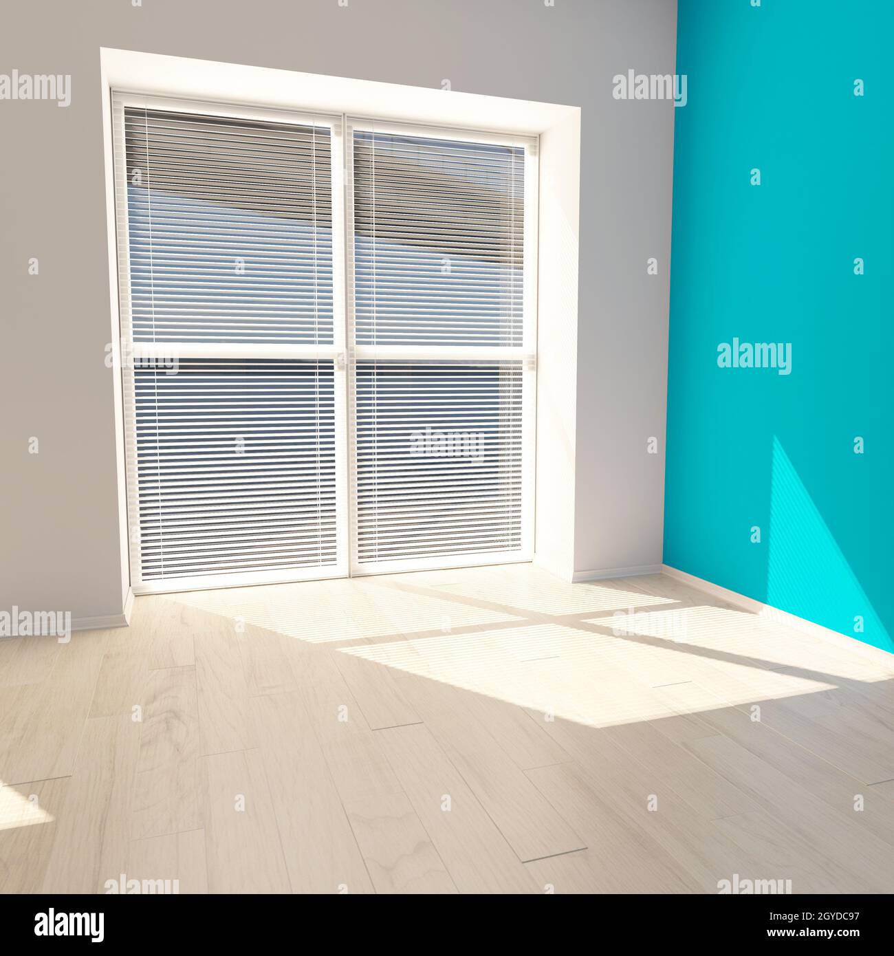 Render of 3D Contemporary Empty Room Stock Photo - Alamy