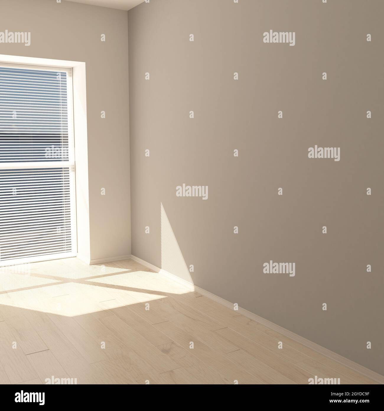 Render of 3D Contemporary Empty Room Stock Photo - Alamy