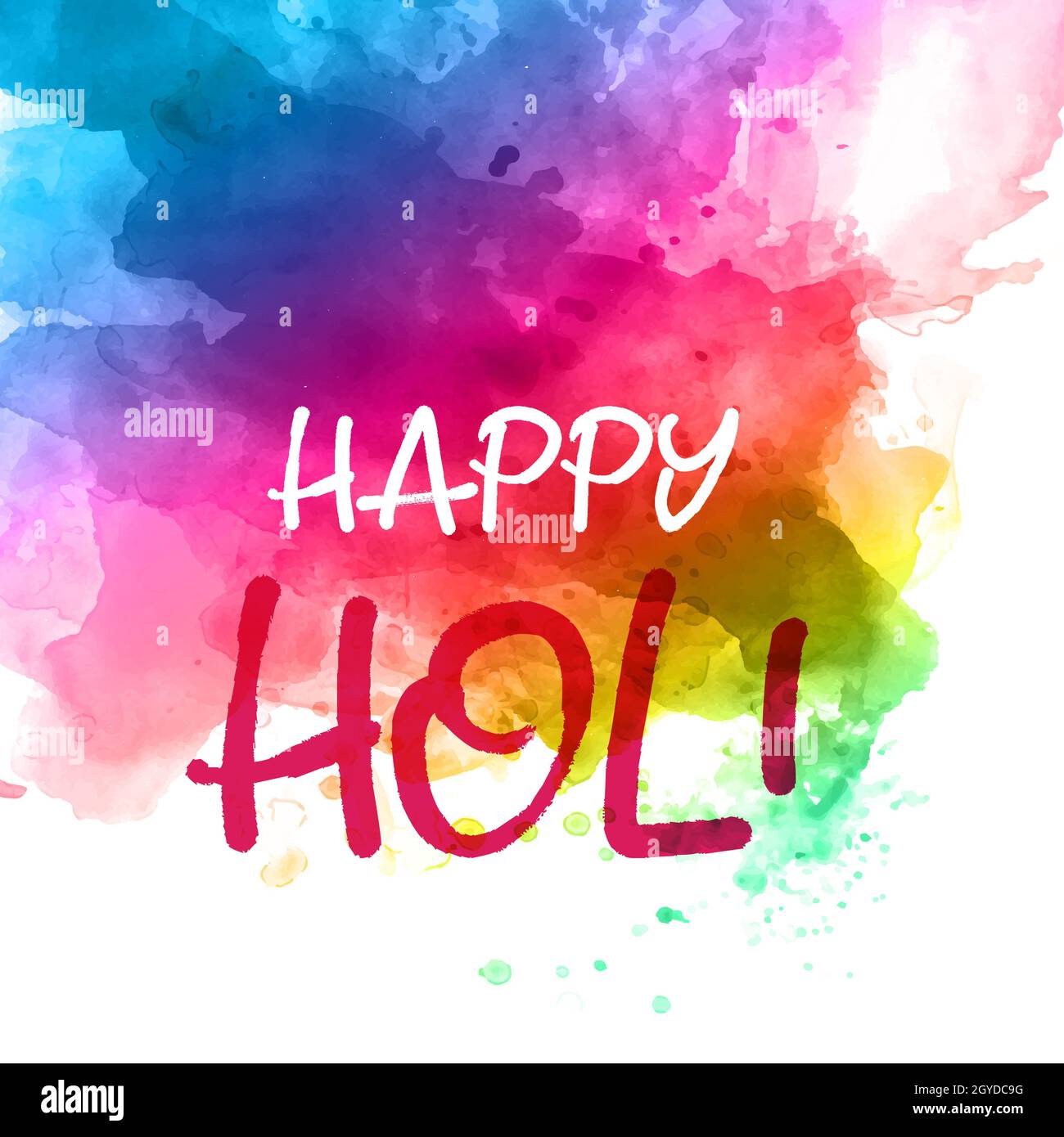 Colourful Happy Holi background with watercolour texture Stock Photo ...