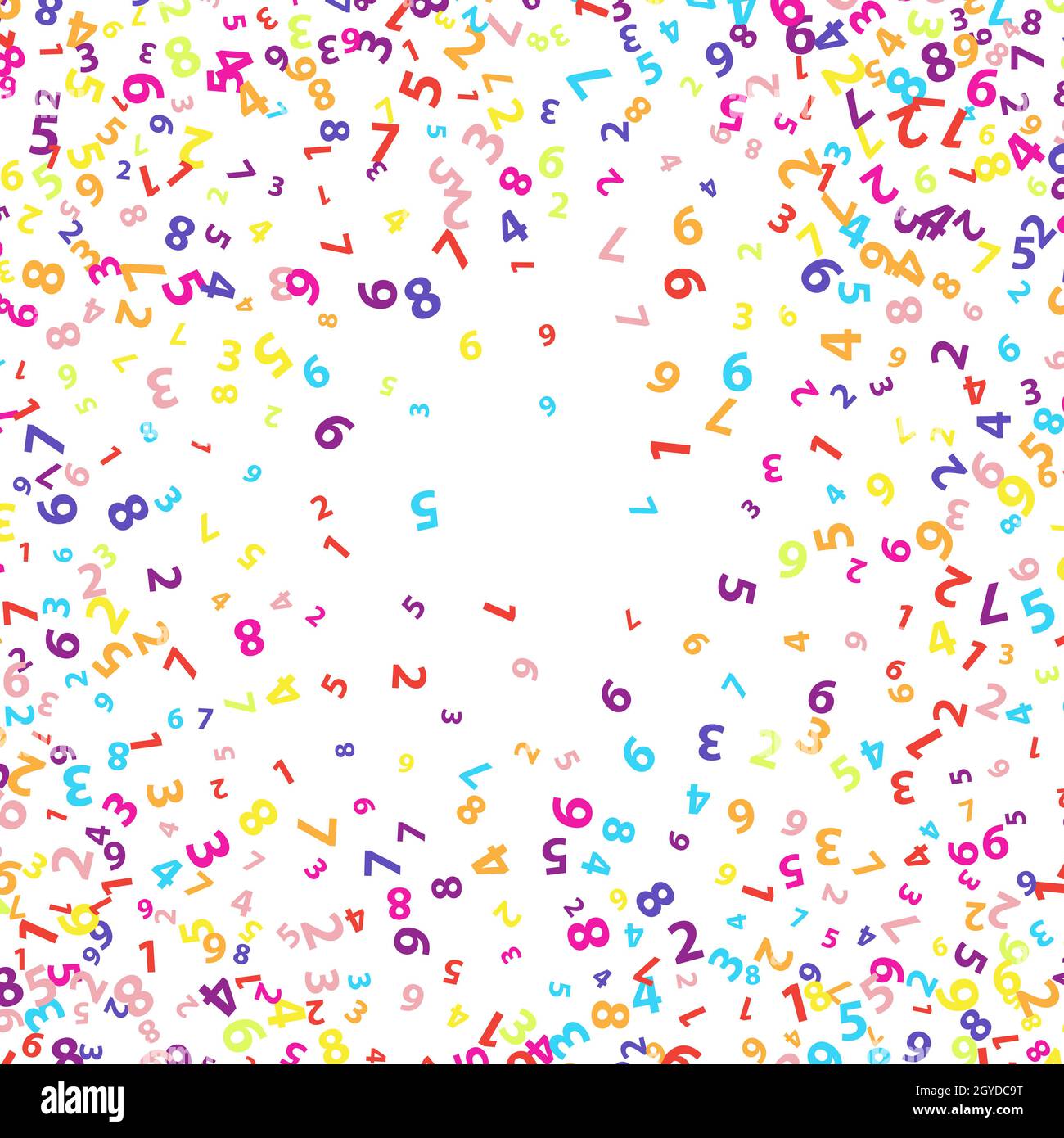 Abstract background with a colourful numbers border Stock Photo - Alamy