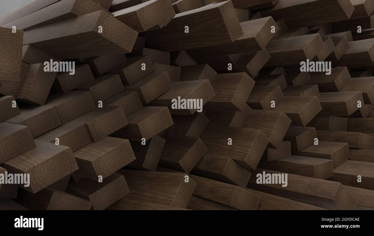 3D Render of construction timber beams and planks Stock Photo - Alamy