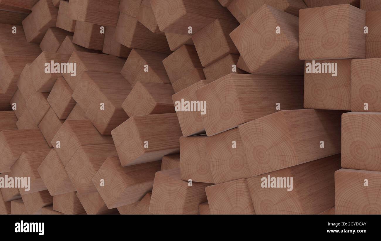 3D Render of construction timber beams and planks Stock Photo - Alamy