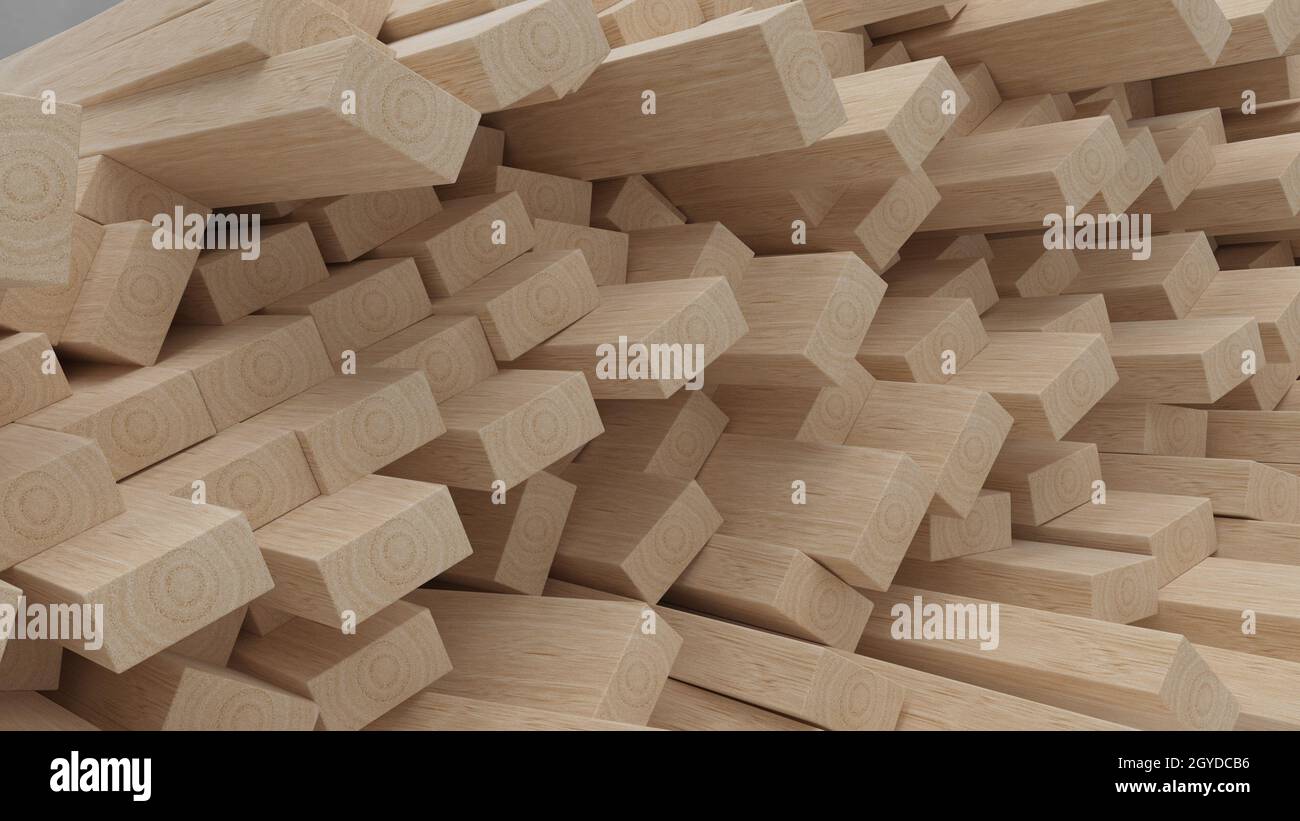 3D Render of construction timber beams and planks Stock Photo - Alamy