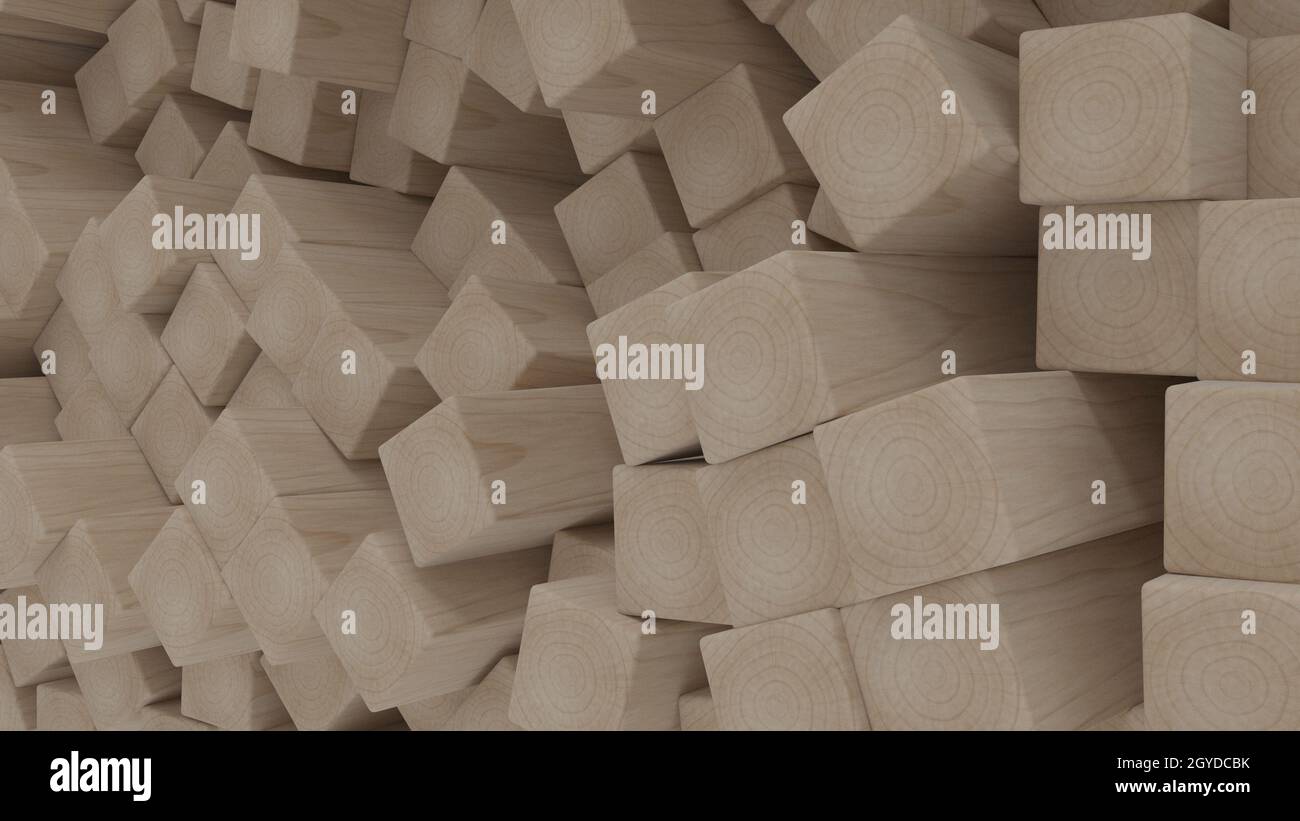 3D Render of construction timber beams and planks Stock Photo - Alamy