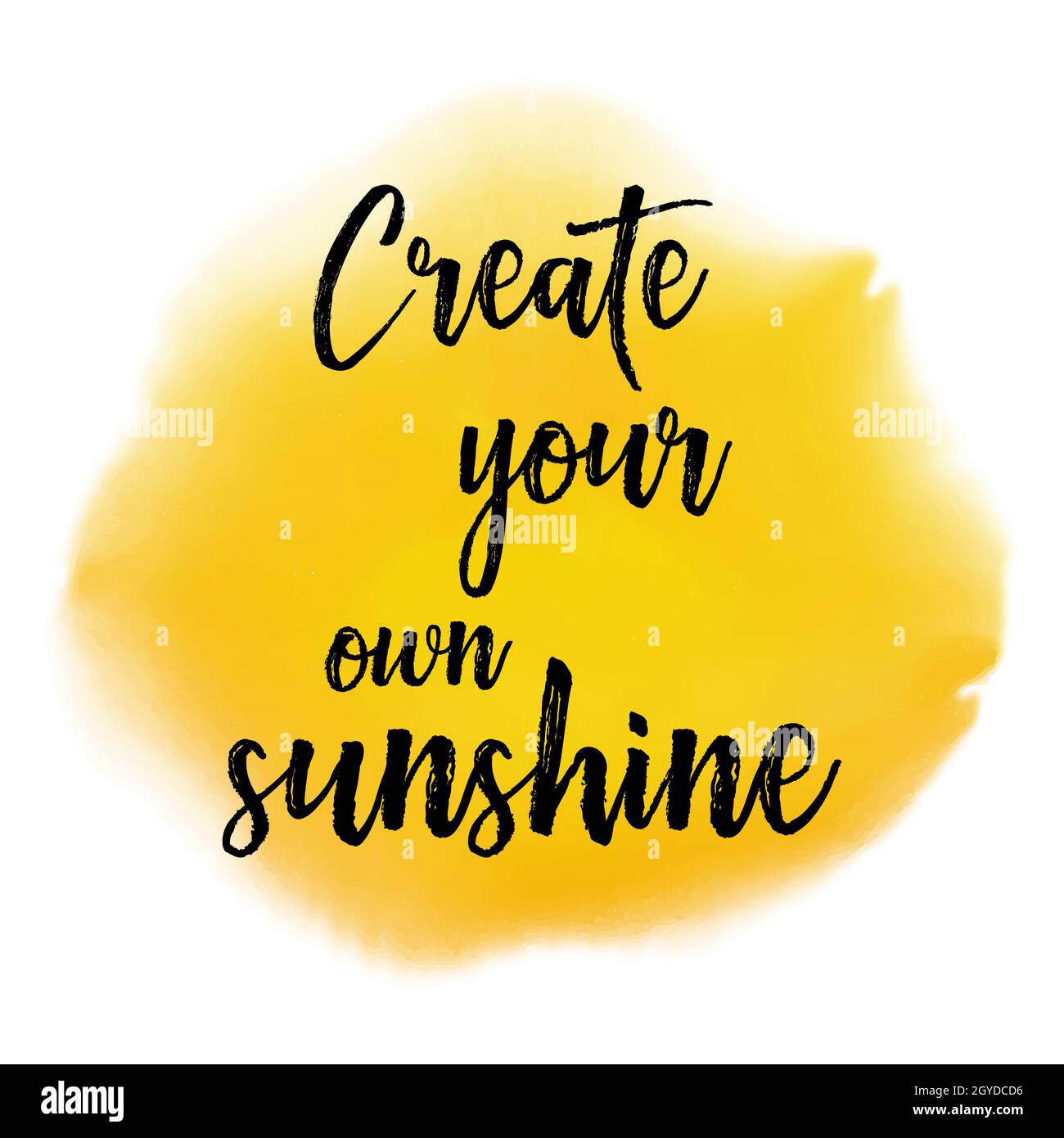 Inspirational quote on a yellow sunny watercolour texture Stock Photo ...