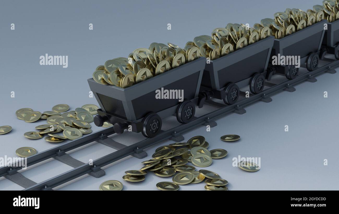 3D Render of Crypto Currency Mining Stock Photo - Alamy