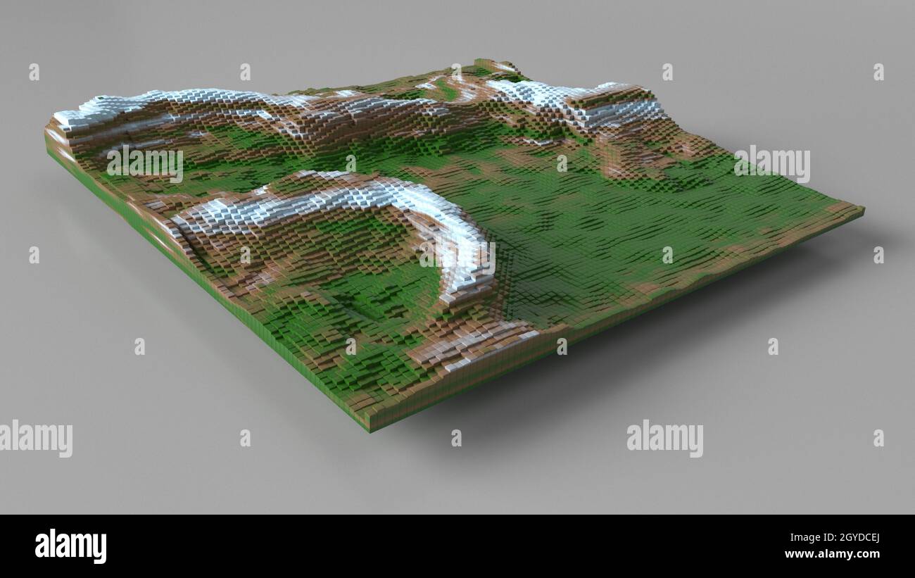 3D render of a digital landscape Stock Photo - Alamy
