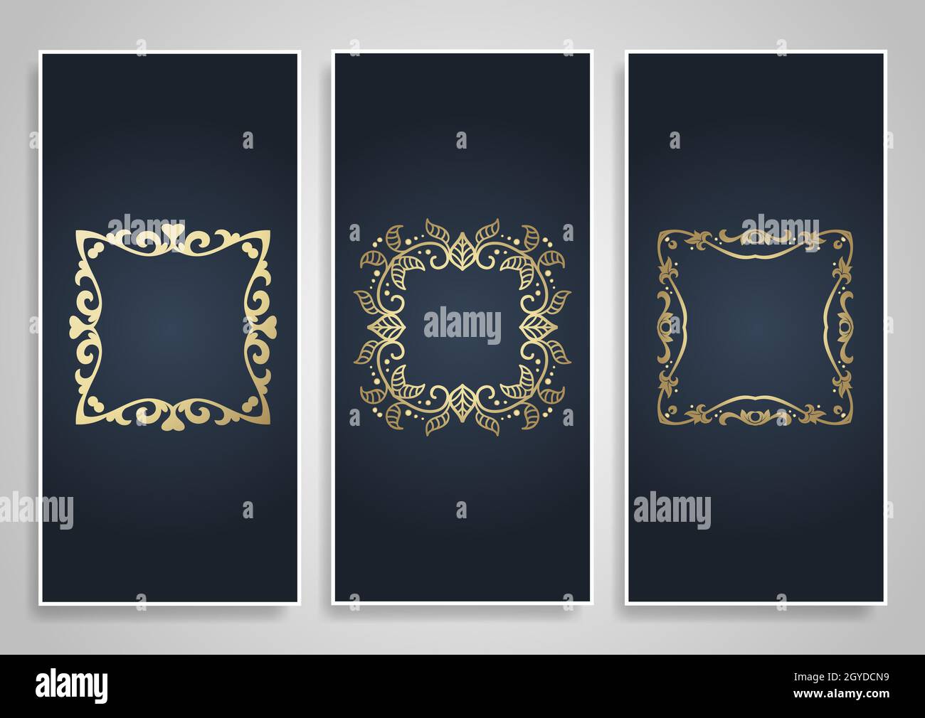 Collection of banners with elegant frame designs Stock Photo - Alamy