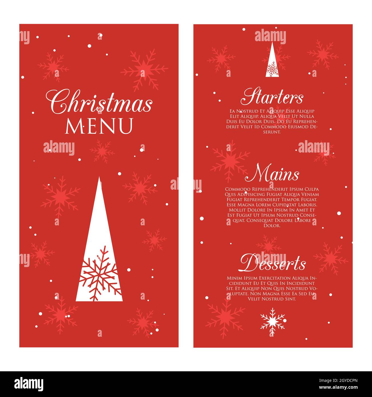 Christmas new year menu Cut Out Stock Images & Pictures - Alamy