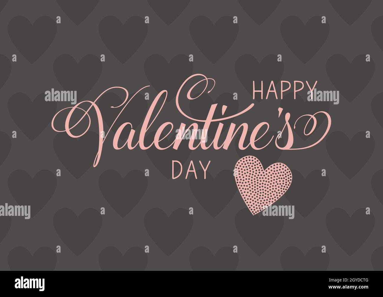 Decorative Happy Valentine's Day background with spotted heart Stock ...
