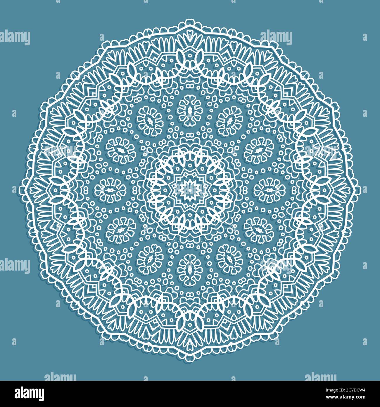 Decorative background with a lace doiley design Stock Photo - Alamy