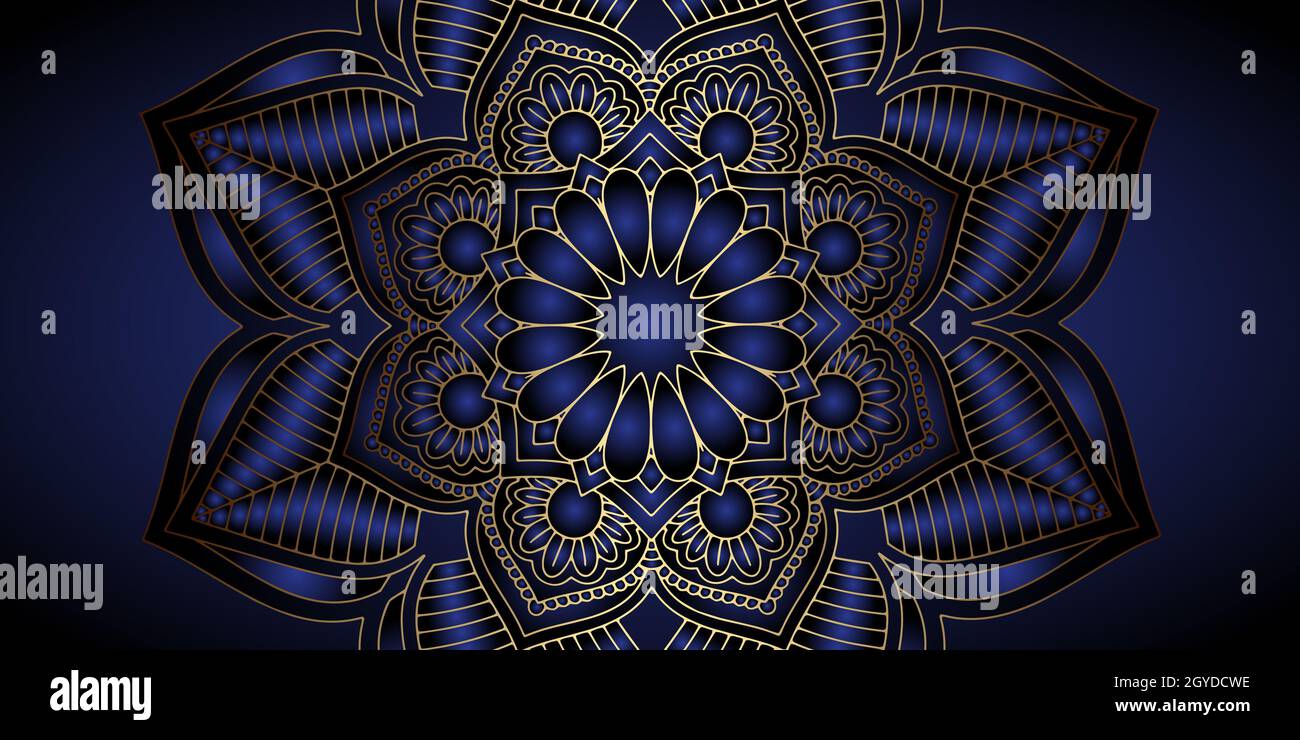 Banner template with a decorative mandala design Stock Photo - Alamy