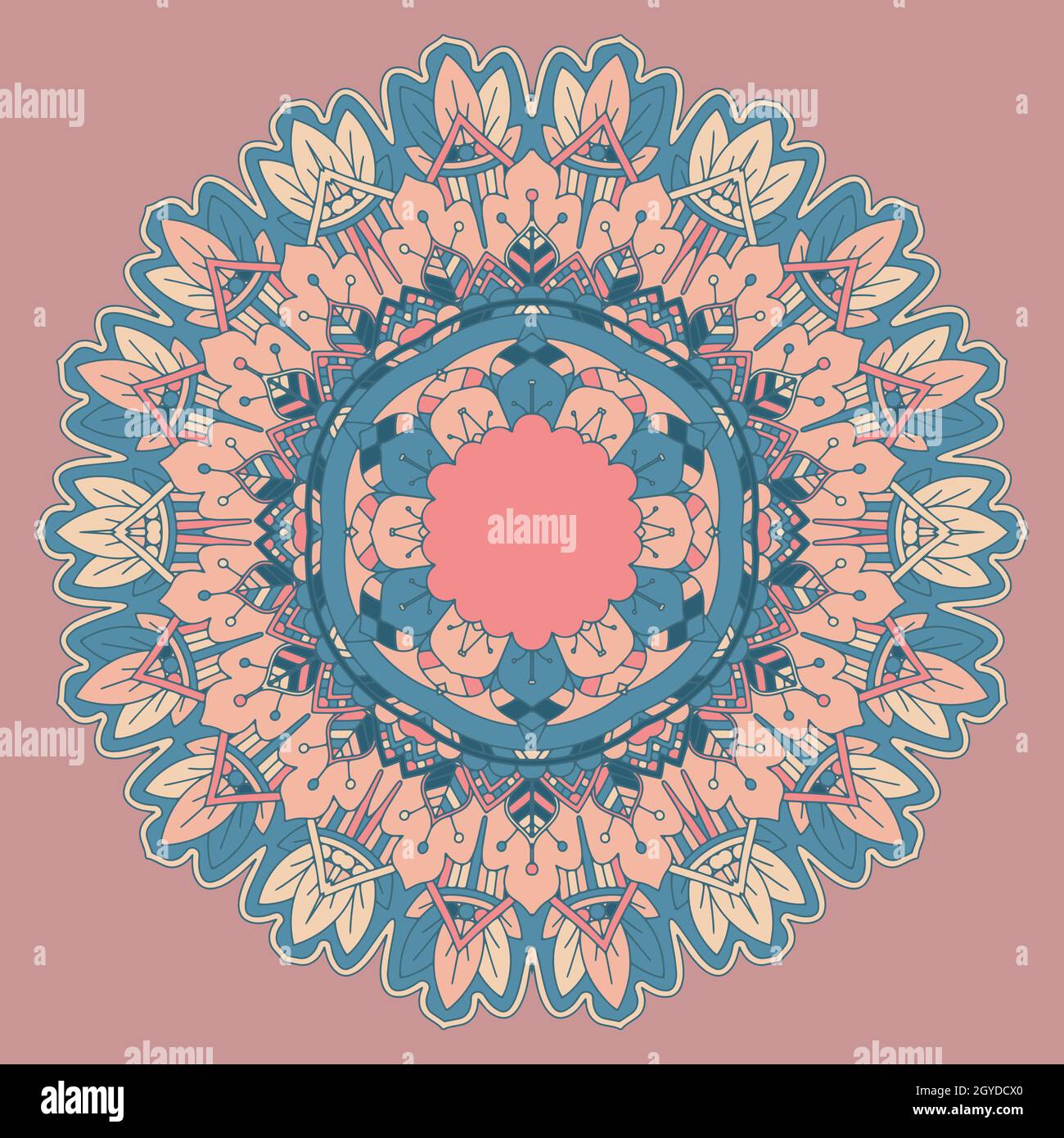Decorative background with a colourful mandala design Stock Photo - Alamy