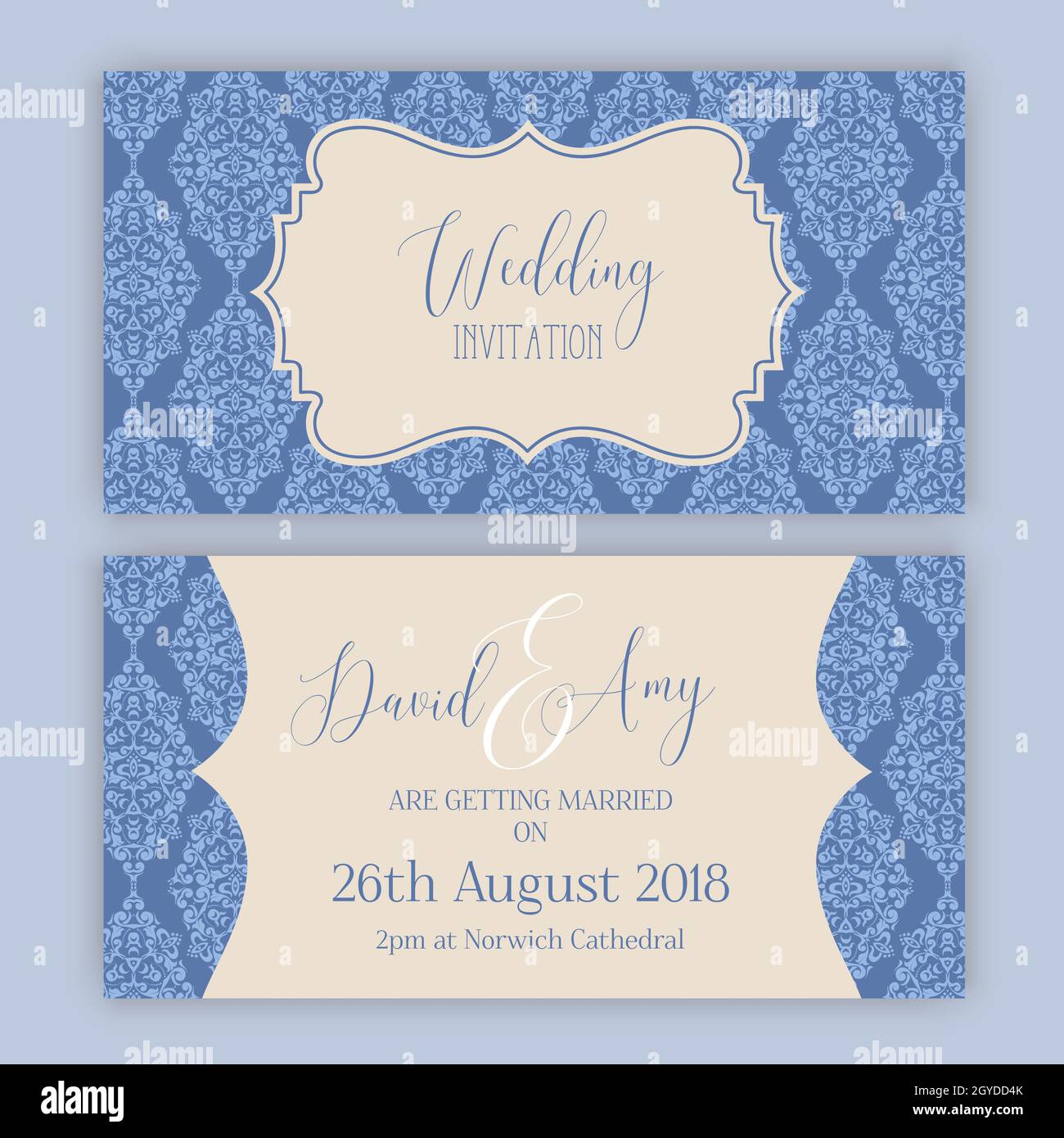 Decorative design for a wedding invitation Stock Photo - Alamy